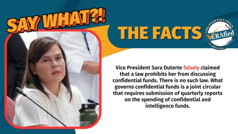 Sara Duterte wrongly claims law bars discussion on confidential funds