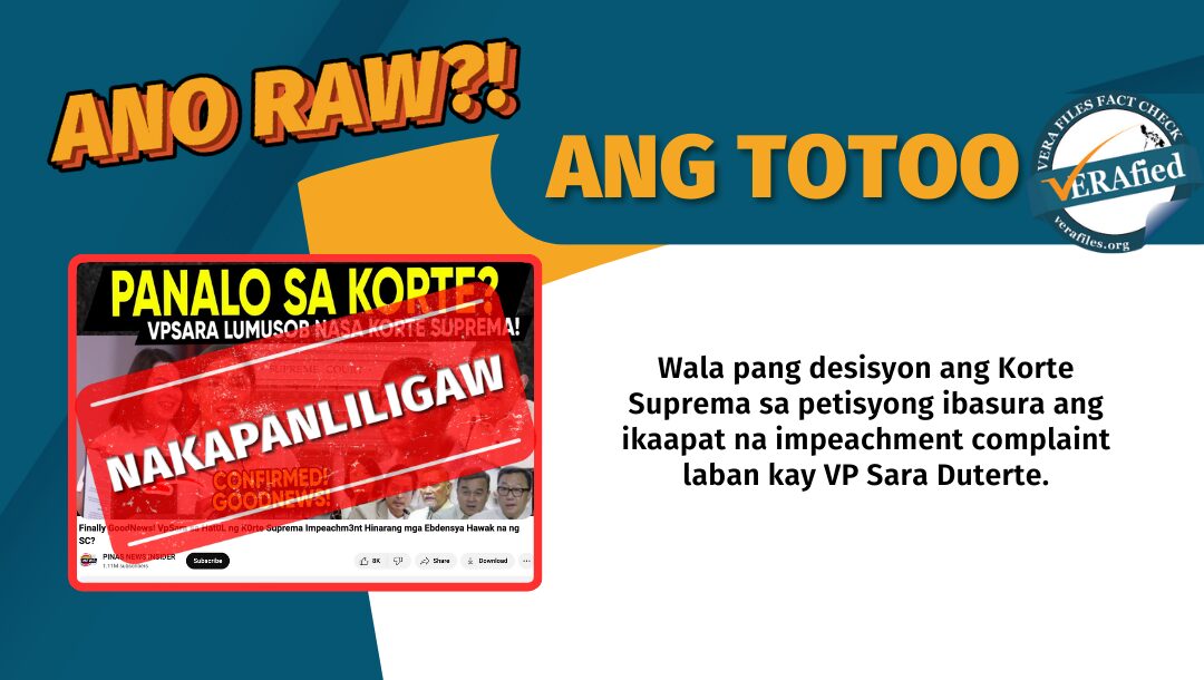 SC NO decision yet on Duterte petition to block impeach complaint