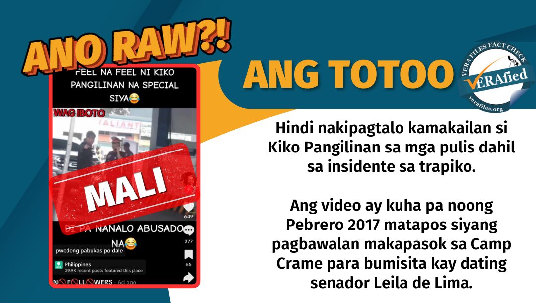 FACT CHECK: Video of Kiko Pangilinan arguing with cops is OLD footage ...