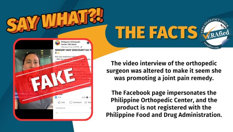 FAKE ad of ortho doctor for joint pain cure