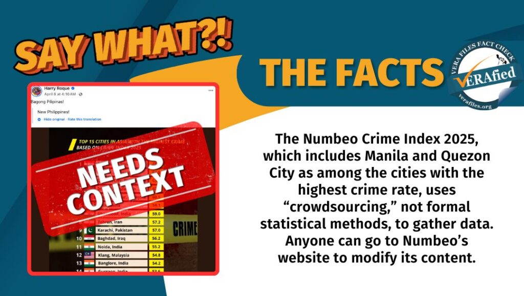 Manila, QC among Asian cities with highest crime rate NEEDS CONTEXT