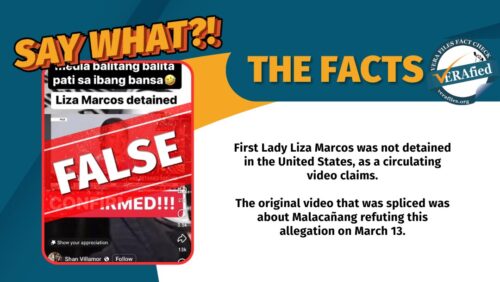 Liza Marcos is NOT detained in US