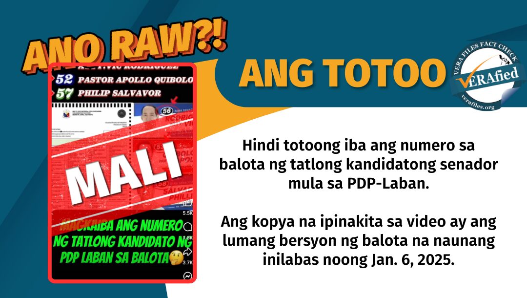 Comelec did NOT misprint PDP-Laban candidate numbers