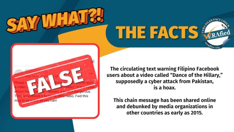 Circulating text on “Dance of the Hillary” cyber threat a HOAX