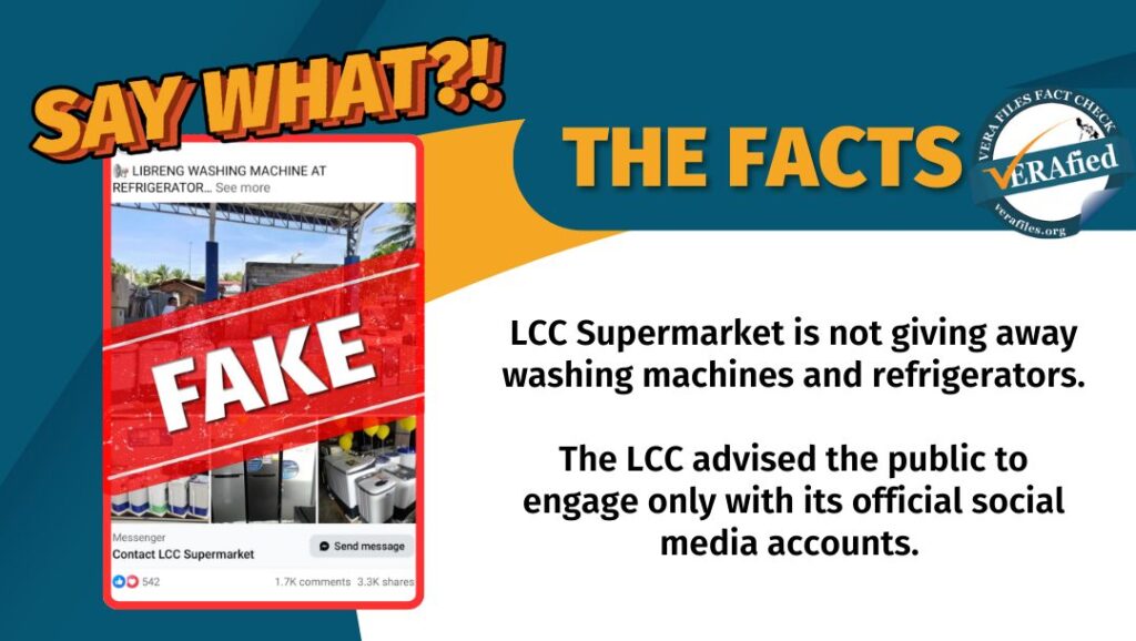 Free washing machine, refrigerator giveaway FAKE