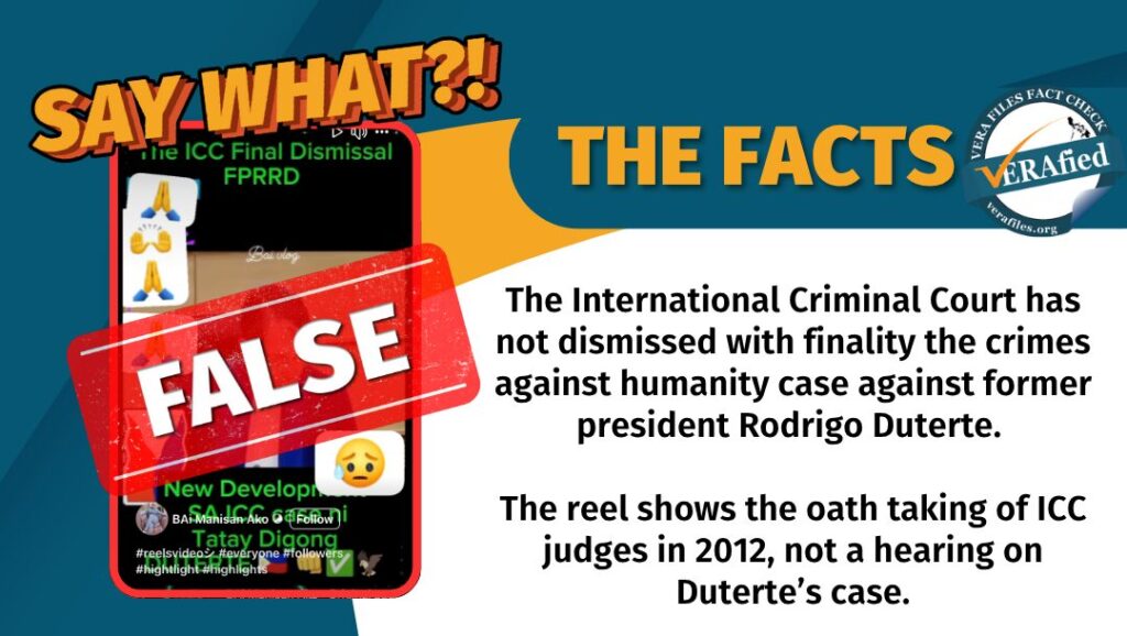 OLD video passed off as ICC dismissing Duterte's case