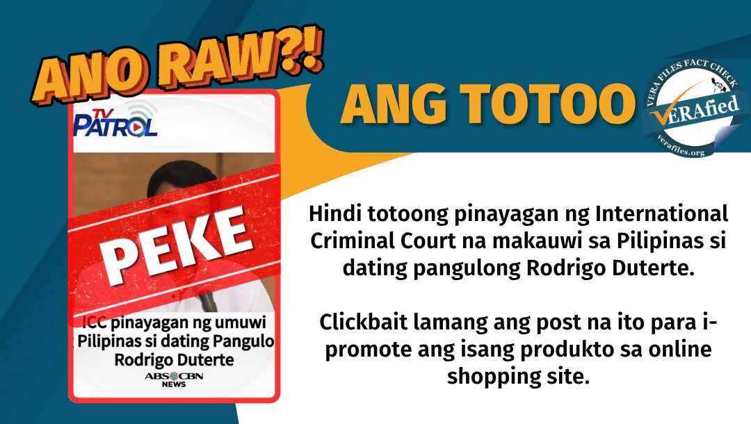 Fake graphic card on Duterte return used to promote online product