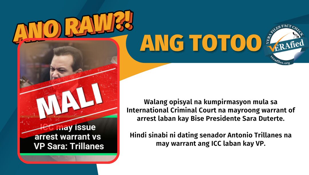 Trillanes has NO confirmation of VP Sara Duterte's ICC warrant