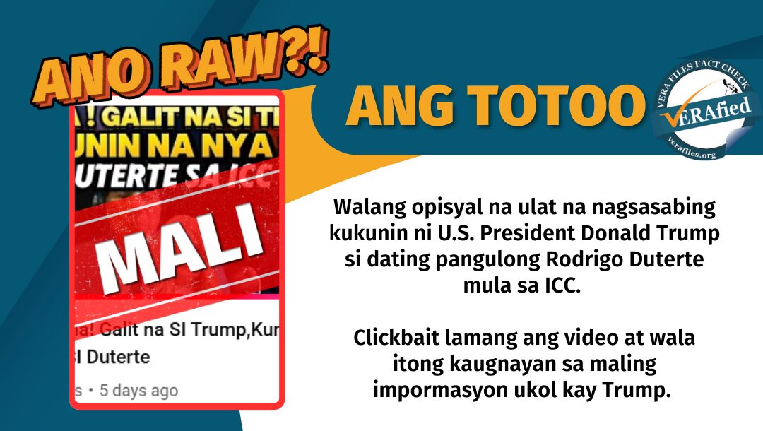 Trump will NOT retrieve Duterte from the ICC