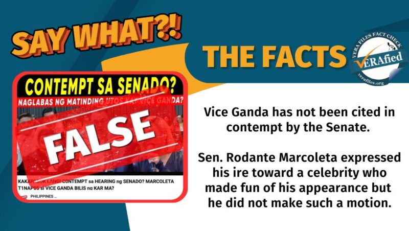 Senate did NOT cite Vice Ganda in contempt