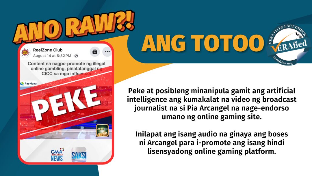 Circulating news report promoting online gambling site ALTERED