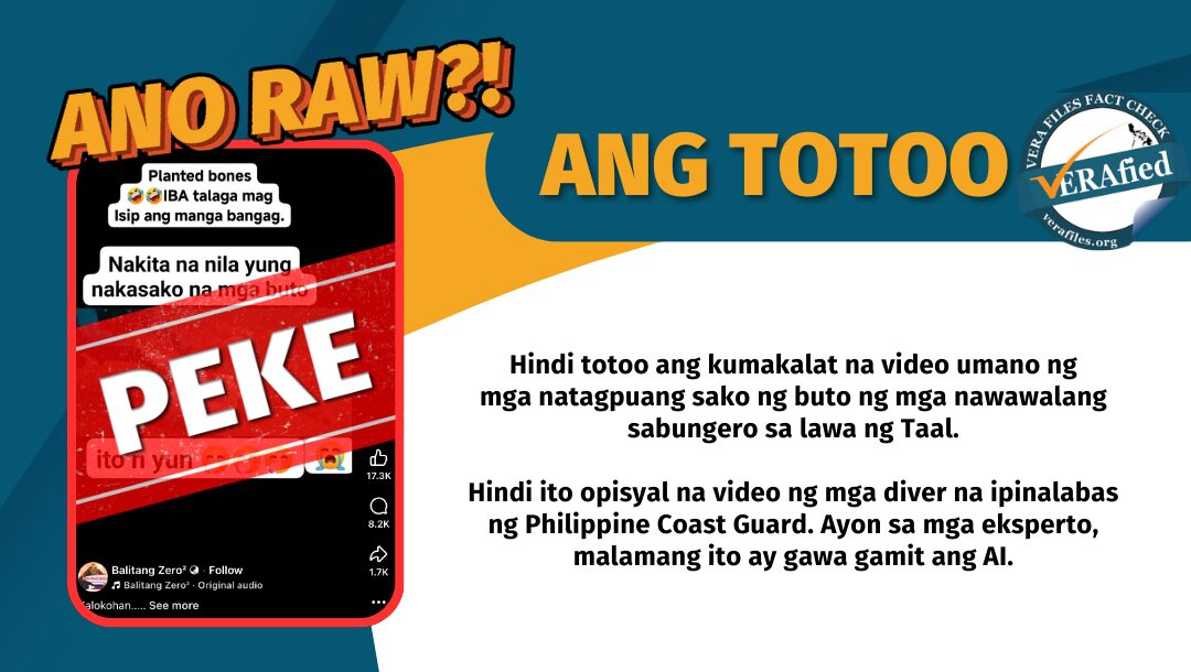 FAKE ang viral video ng umano’y nahanap ng mga diver na mga buto ng mga ...