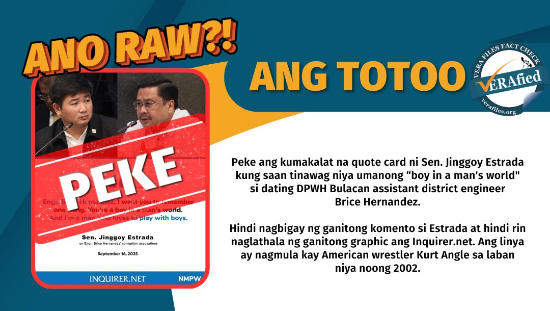Sen. Jinggoy Estrada DID NOT call ex-DPWH engineer 'a boy in a man's world'