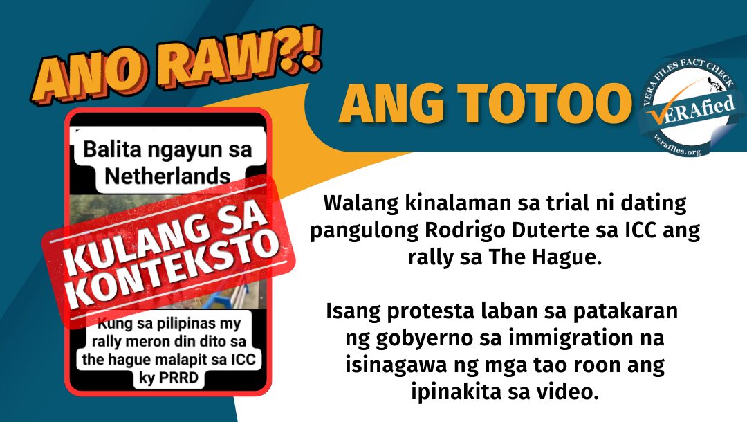 Netherlands rally NOT related to Duterte ICC trial