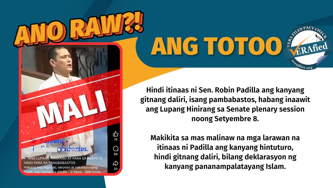 Sen. Robin Padilla DID NOT raise his middle finger, a rude gesture ...