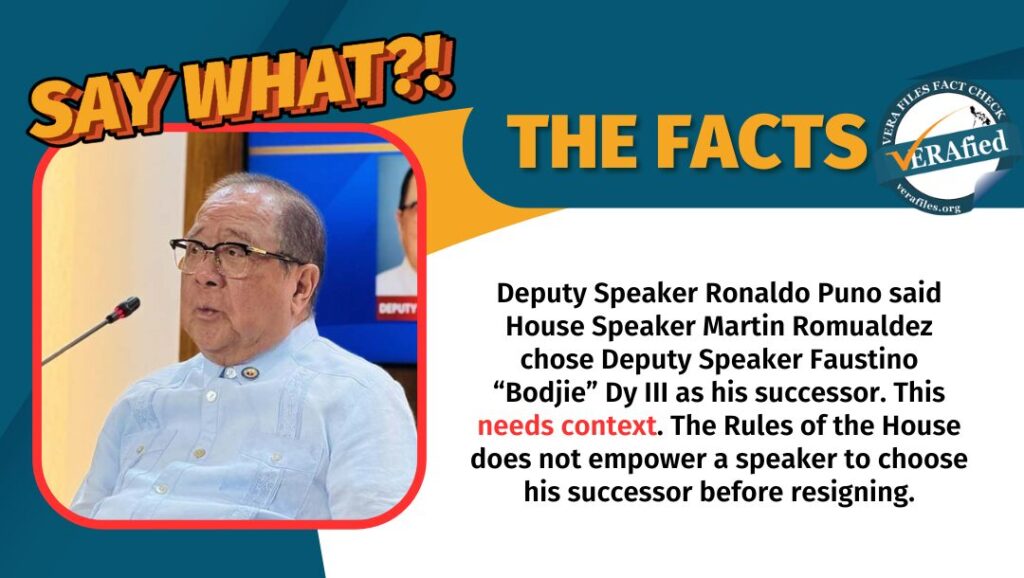 FACT CHECK: Romualdez selecting successor NEEDS CONTEXT