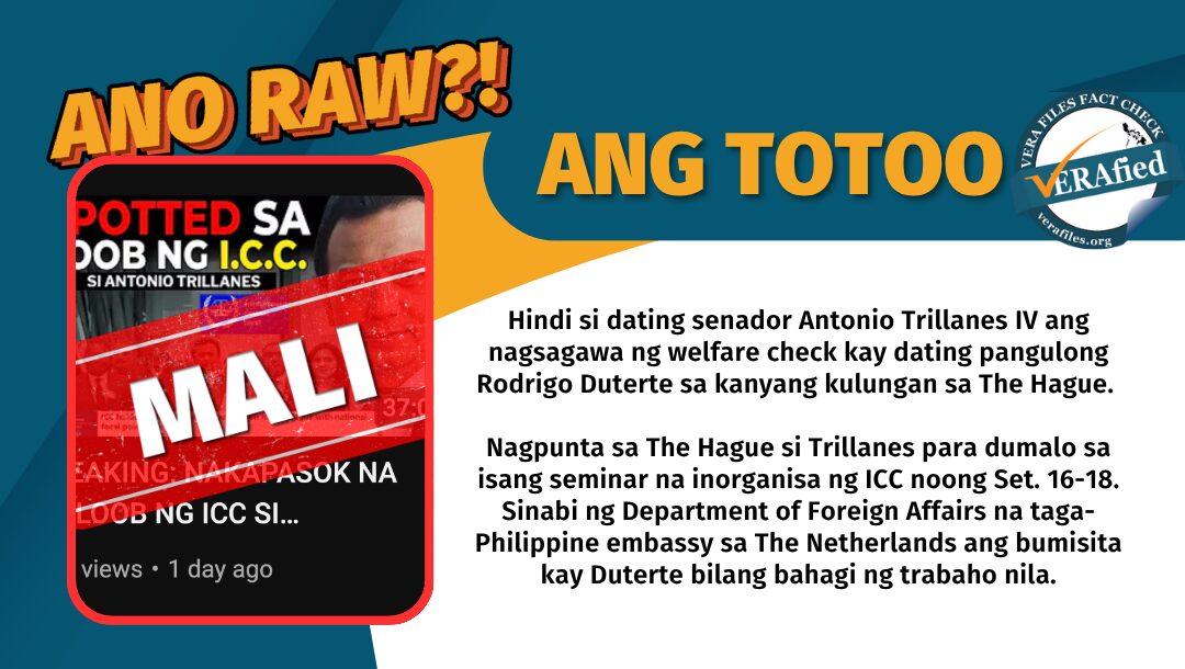 Trillanes DID NOT conduct welfare check on Duterte at ICC detention