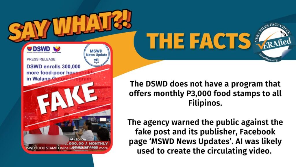DSWD is NOT offering P3,000 food stamps for everyone