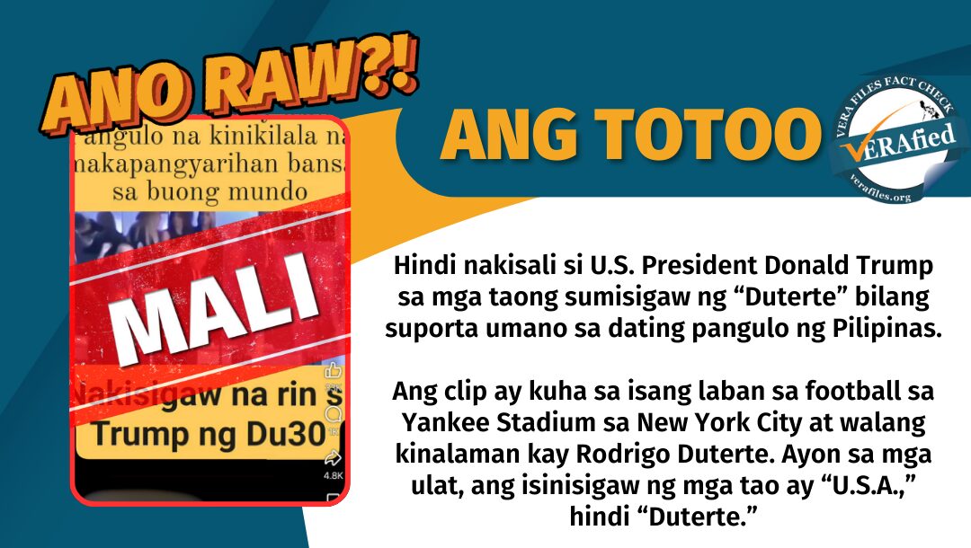 Trump did NOT join chanting for Duterte