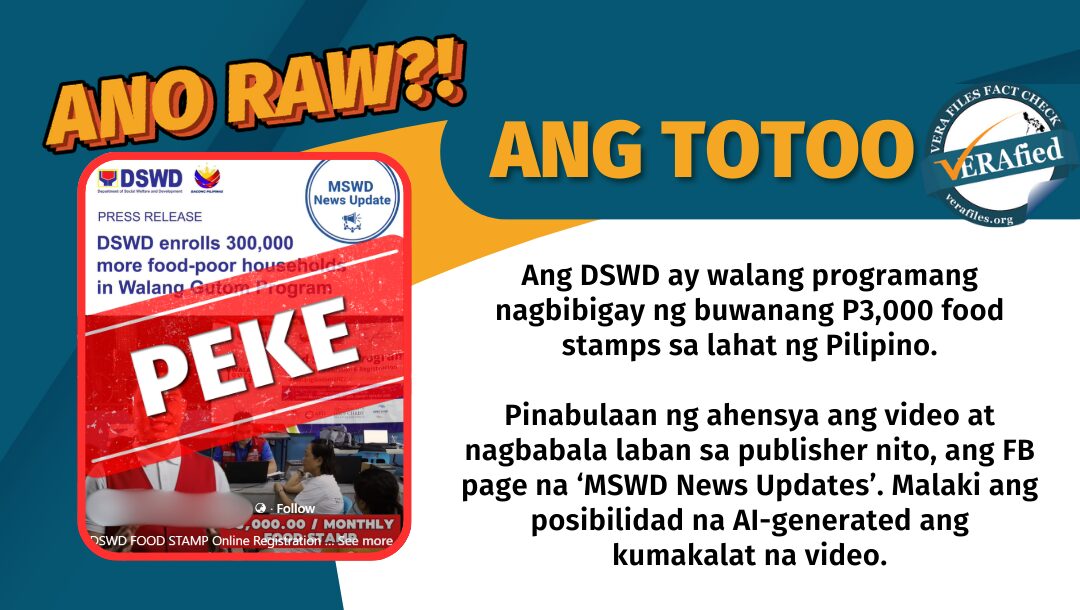 DSWD is NOT offering P3,000 food stamps for everyone