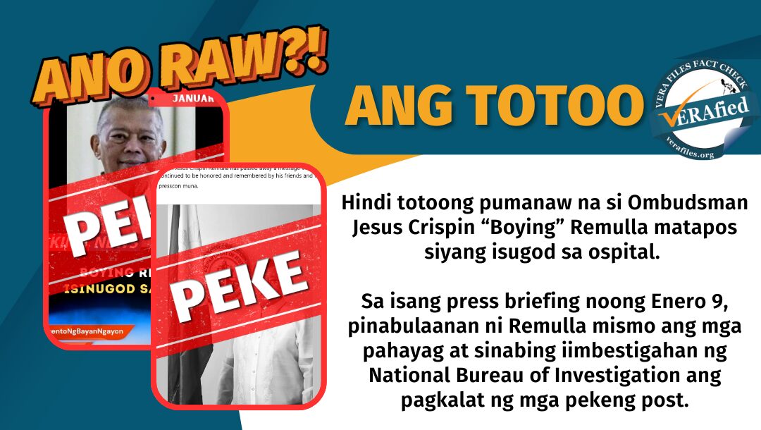 Remulla hospitalization, death rumors FAKE