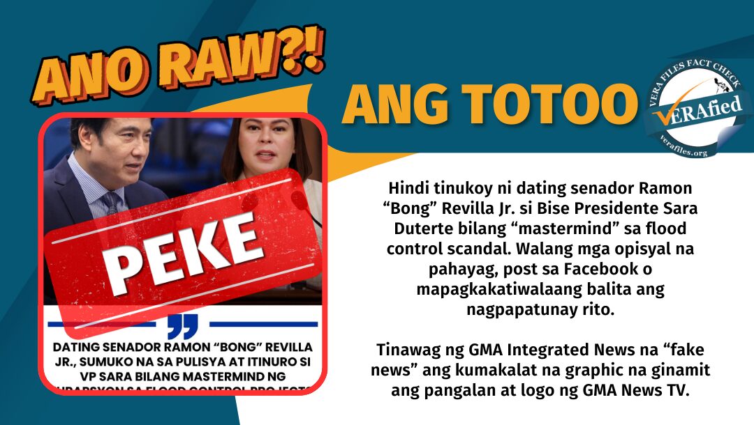Bong Revilla did NOT tag VP Sara 'mastermind' in flood control mess ...
