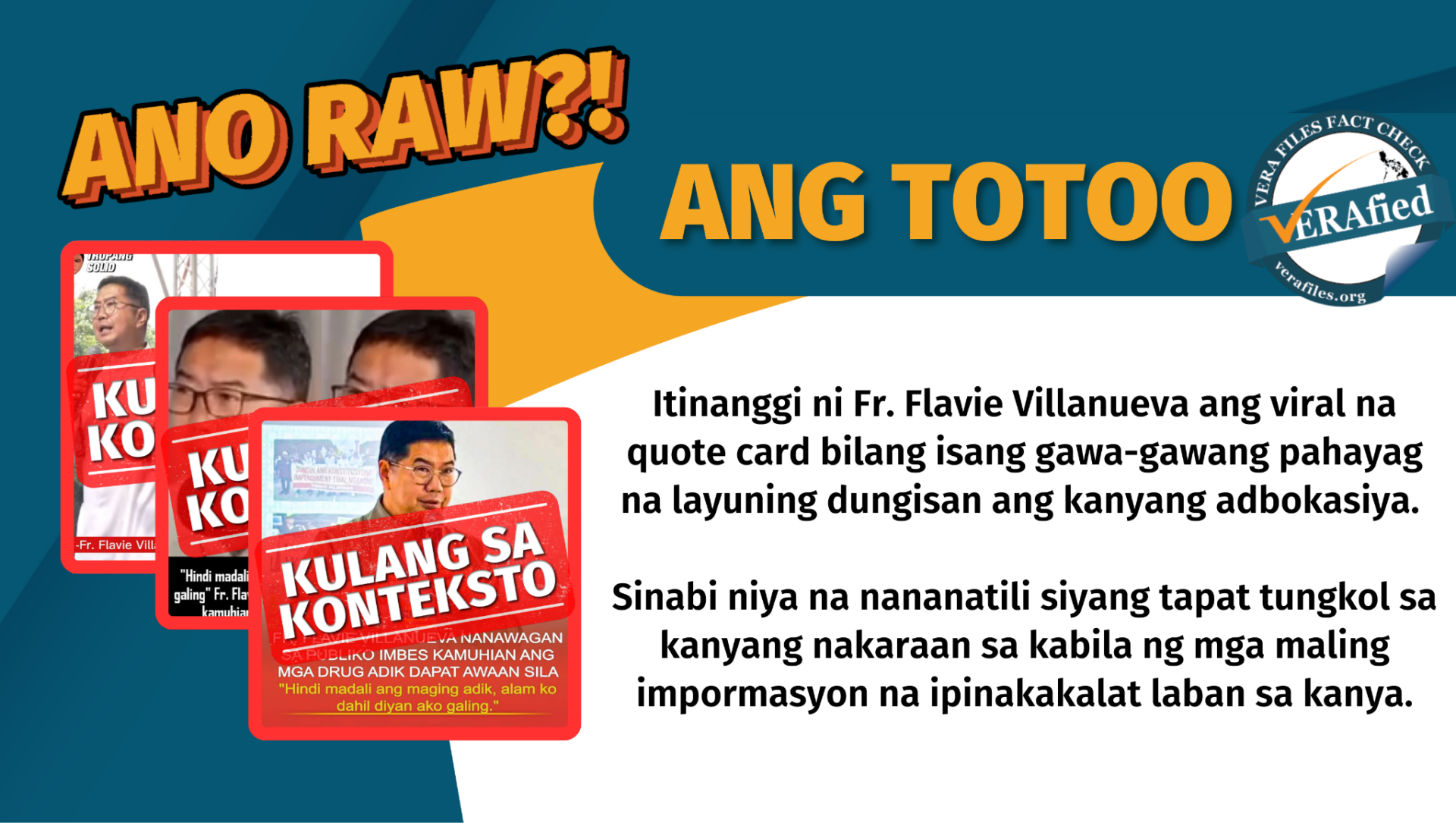 Fr. Flavie Villanueva quote card on drug use NEEDS CONTEXT