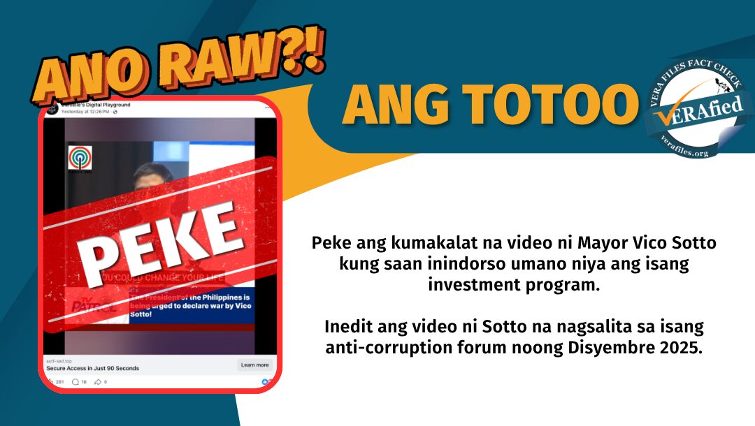 Video of Vico Sotto promoting 'investment program' FAKE