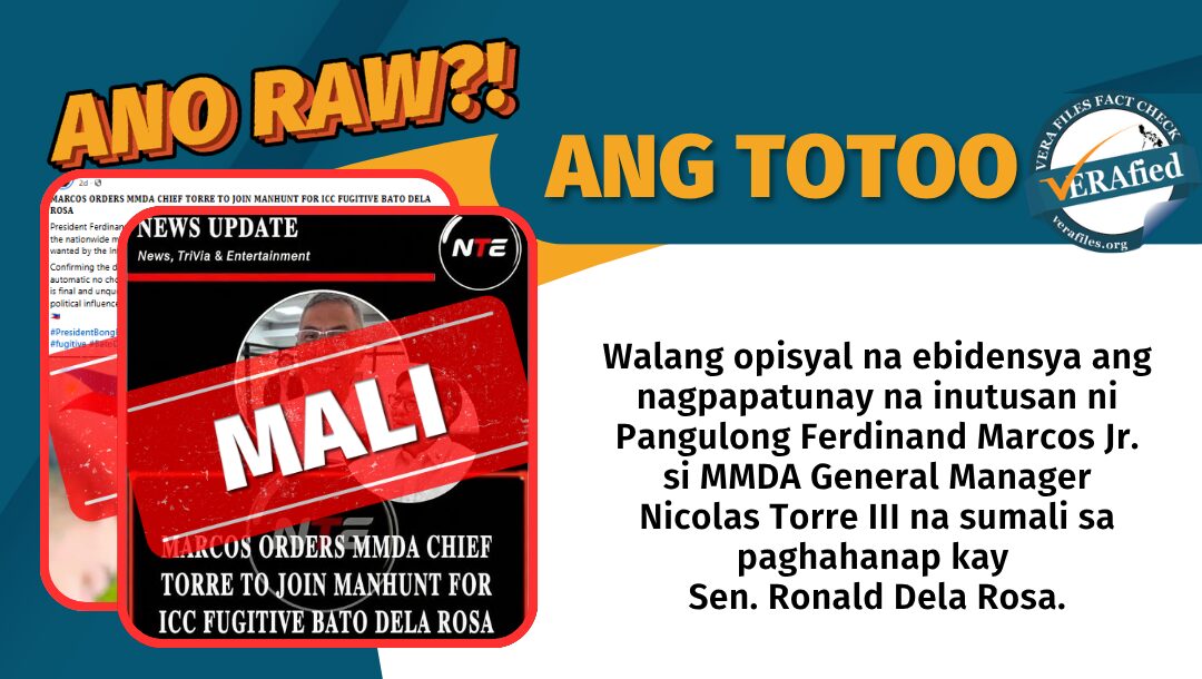 Marcos did NOT order ex-PNP chief Torre to join Dela Rosa manhunt