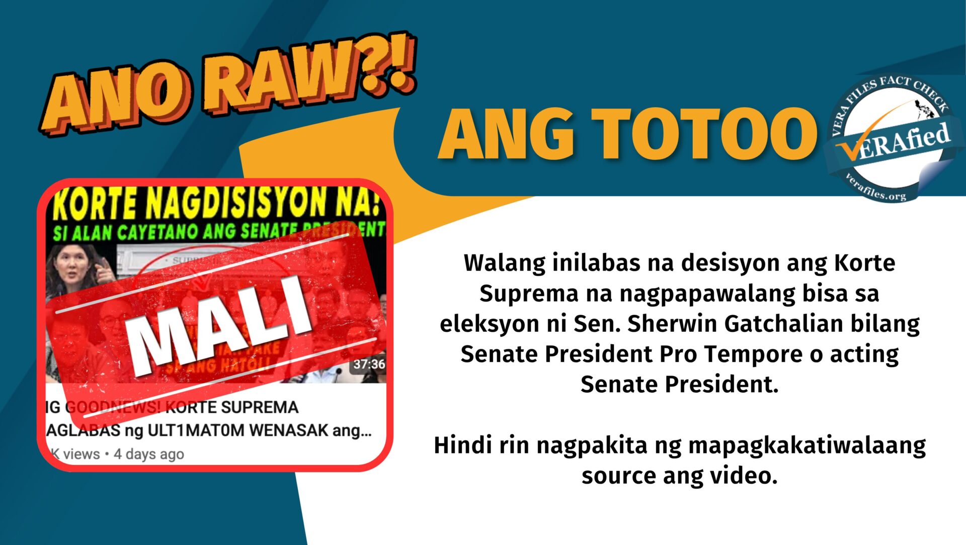 FACT CHECK: NO SC ruling declaring Cayetano Senate President ...