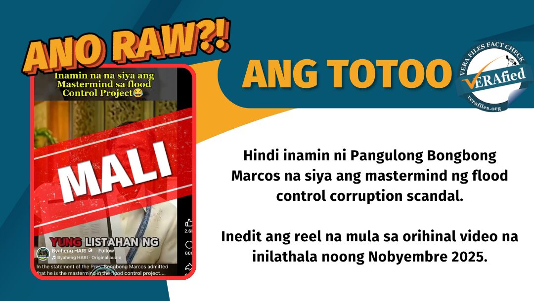 Marcos did NOT admit he is flood control mastermind