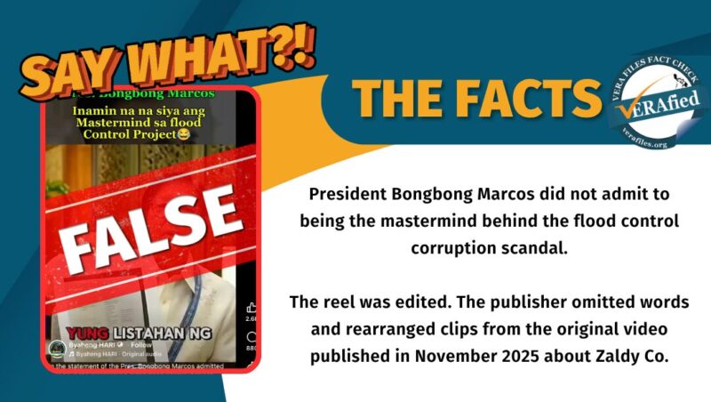 Marcos did NOT admit he is flood control mastermind