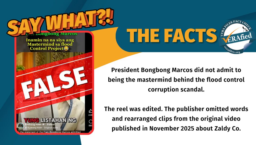 Marcos did NOT admit he is flood control mastermind